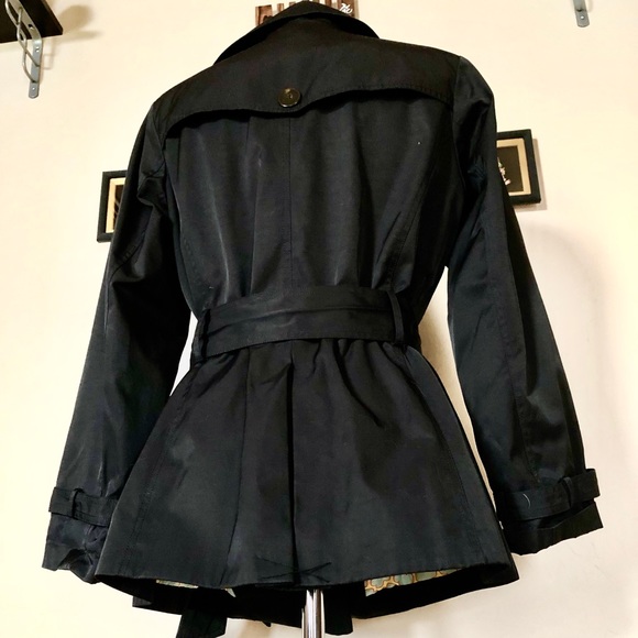 Black Rivet | Jackets & Coats | Black Rivet Belted Black Rain Trench ...